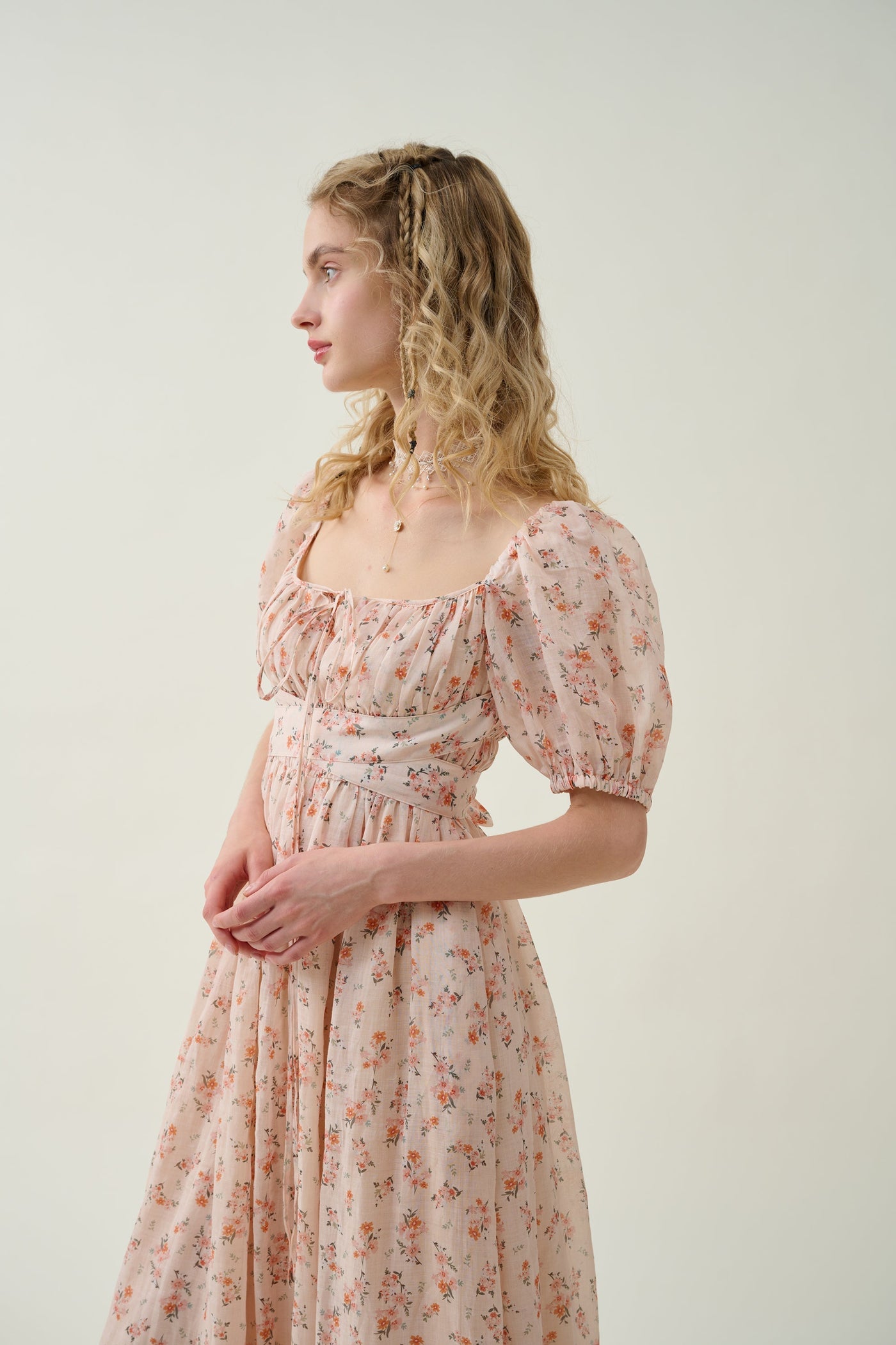 Alice 19 | Floral linen dress – Linennaive