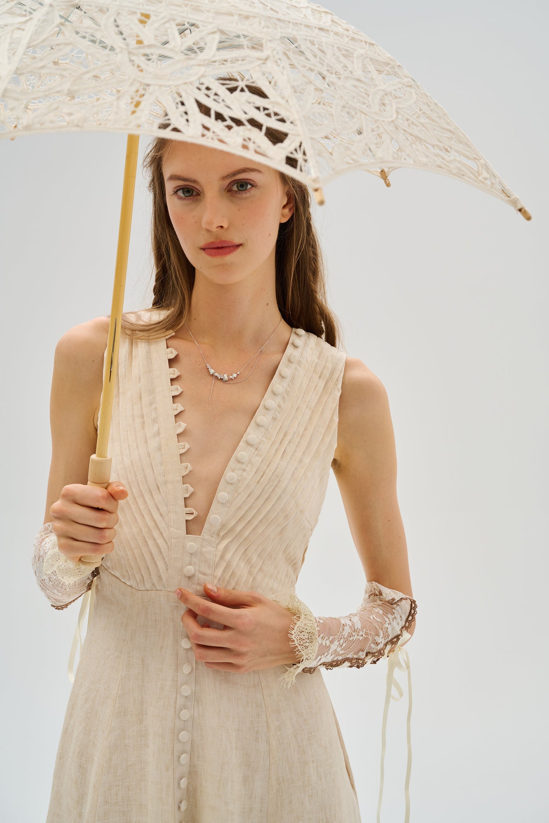 Rebecca 18 | Pleated Maxi Linen Dress – Linennaive