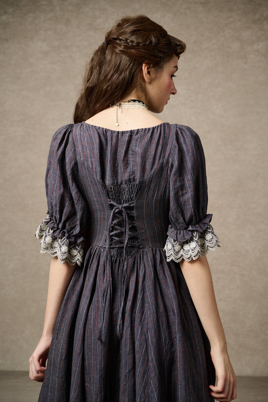 Elowen 27 | Lace Linen dress gown ( 2 way to wear ) – Linennaive