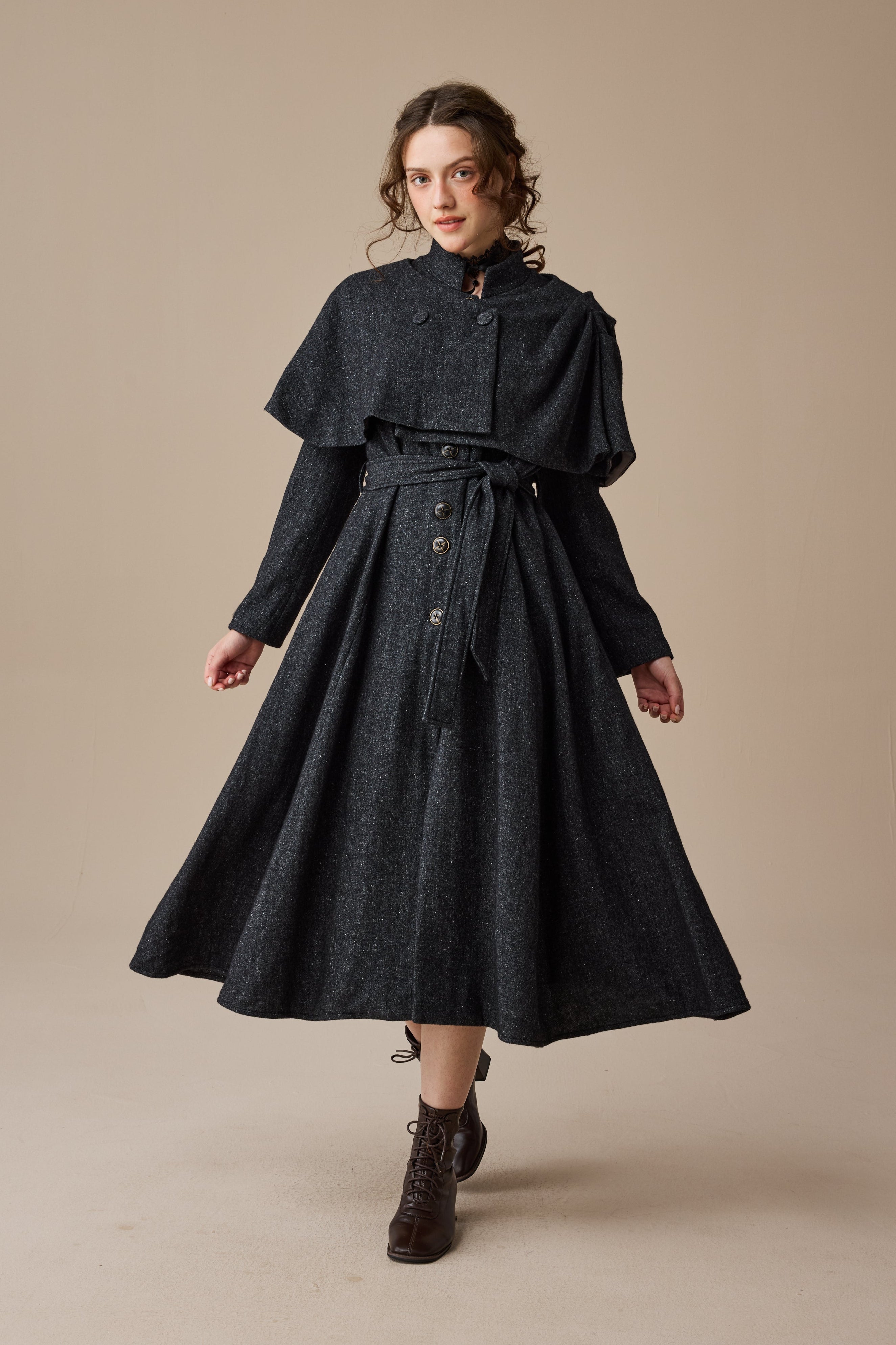 Wendy 15 | 100% Wool Dress & Cape (2 pieces) – Linennaive