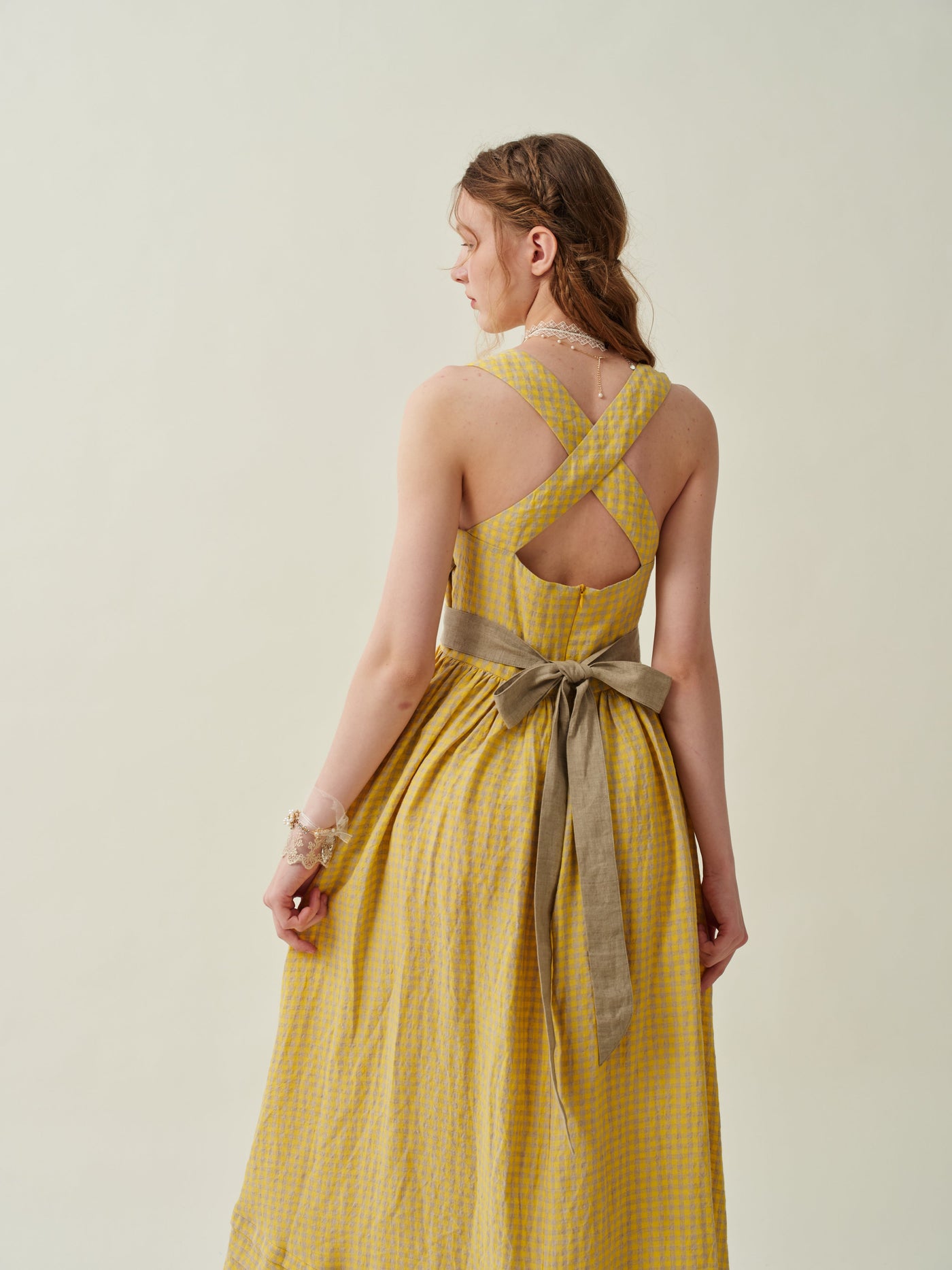 Vetiver 23 | cross back linen dress – Linennaive