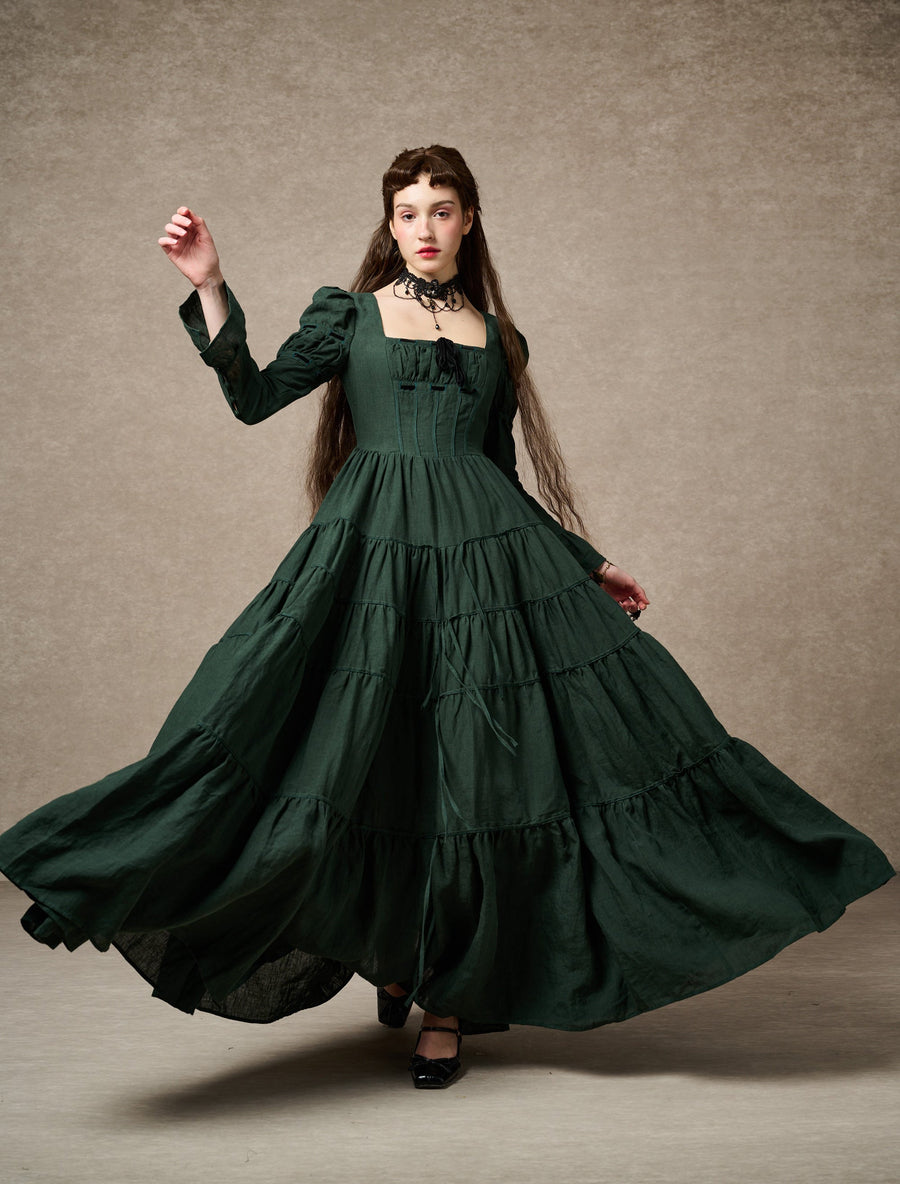 Queena 22 | Empired Maxi linen dress – Linennaive