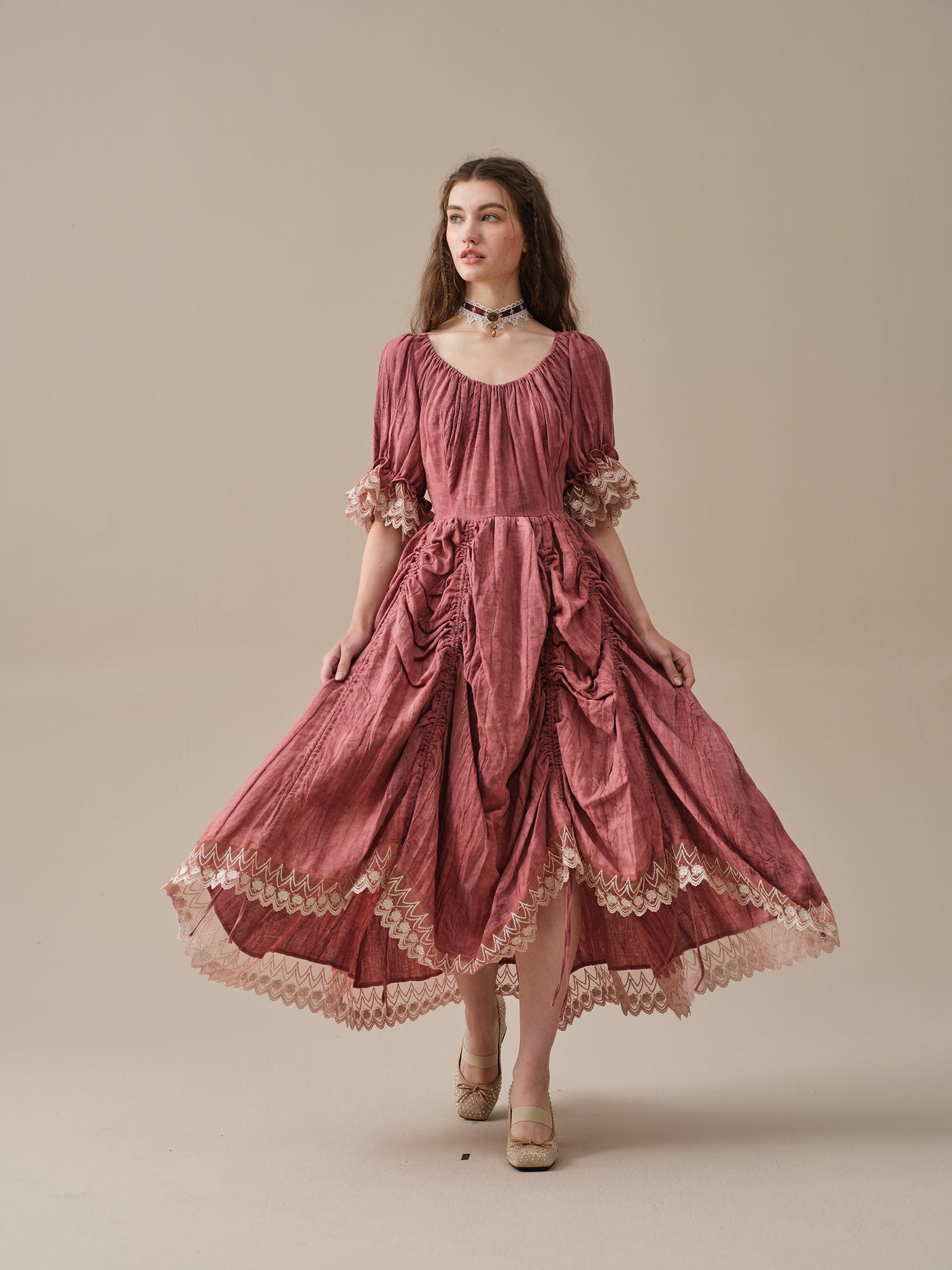 Elowen 27 | Lace Linen dress gown ( 2 way to wear ) – Linennaive