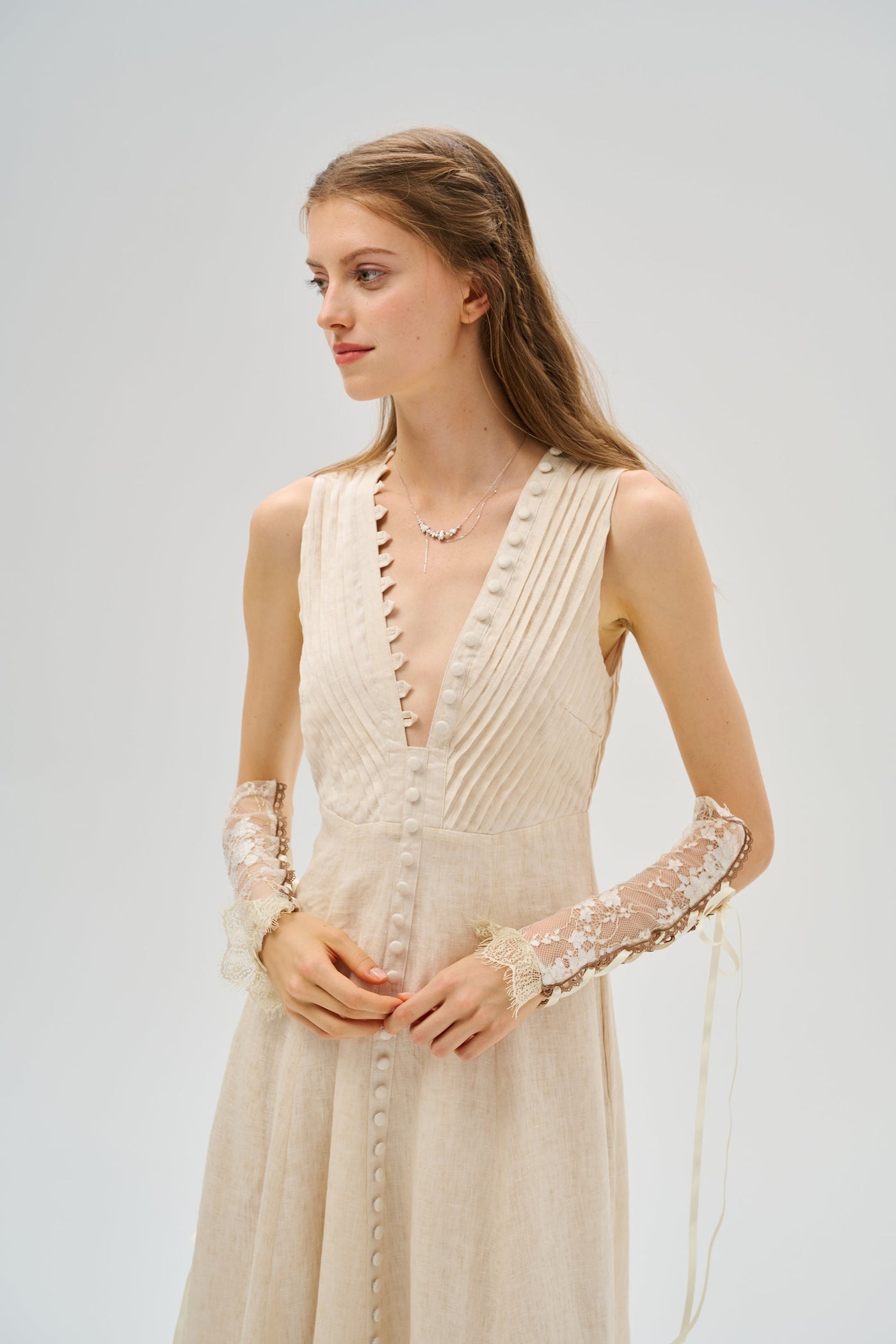 Rebecca 18 | Pleated Maxi Linen Dress – Linennaive