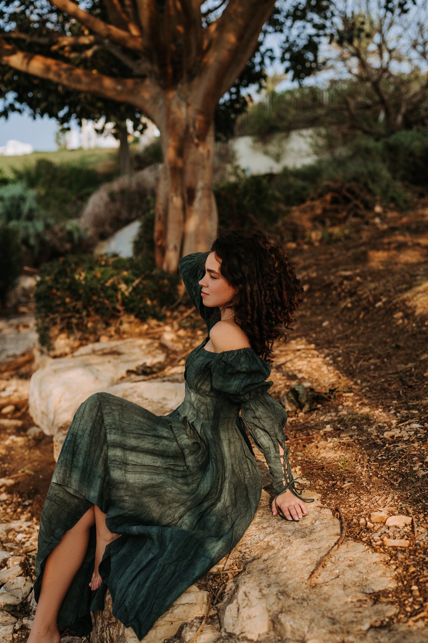 PHOENIX 24 | REGENCY LACE-UP LINEN DRESS – Linennaive