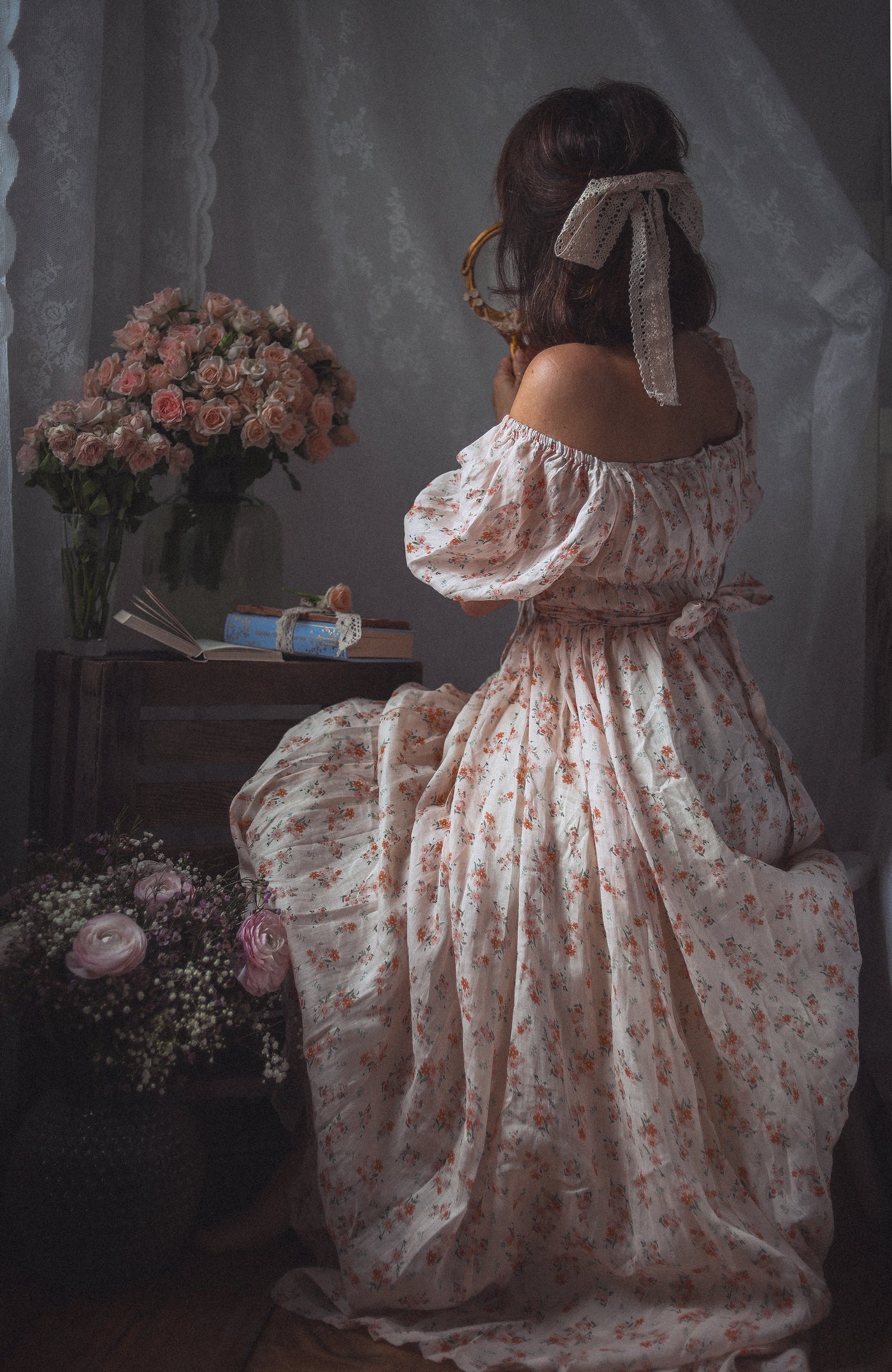 Alice 19 | Floral linen dress – Linennaive