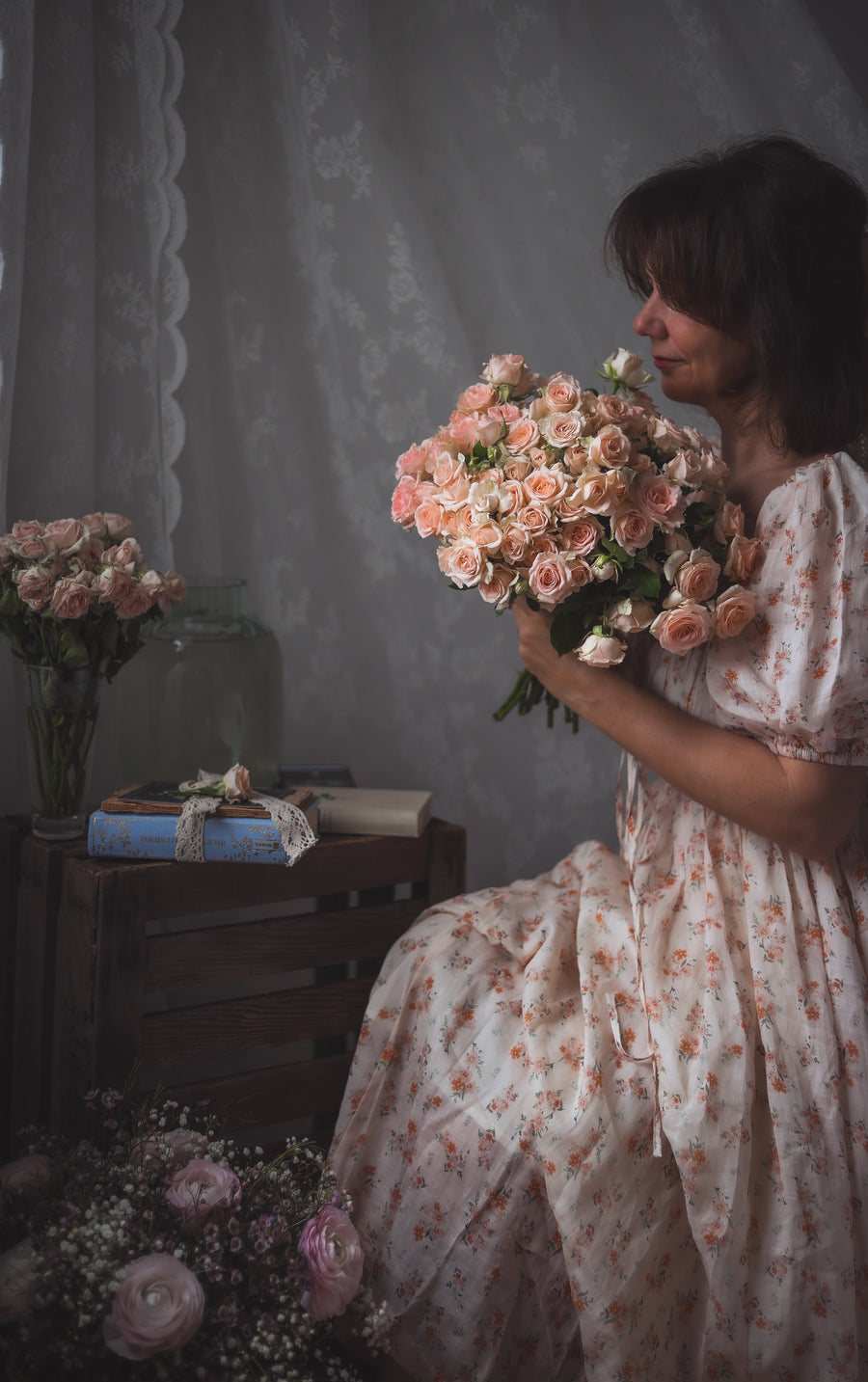Alice 19 | Floral linen dress – Linennaive