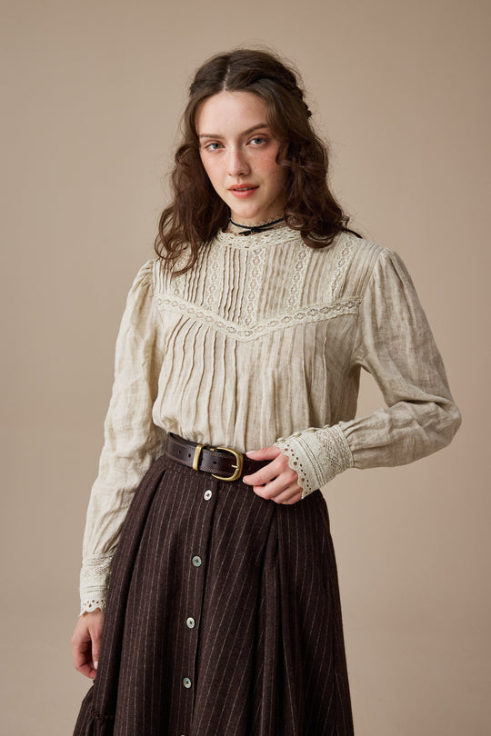 Minna 21 | Edward Linen Lace Blouse – Linennaive