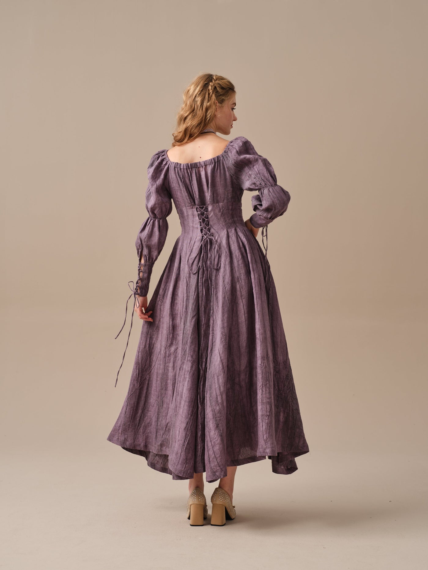 PHOENIX 24 | REGENCY LACE-UP LINEN DRESS – Linennaive