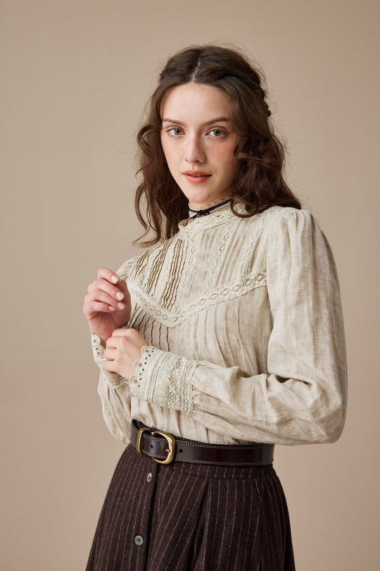 Minna 21 | Edward Linen Lace Blouse – Linennaive