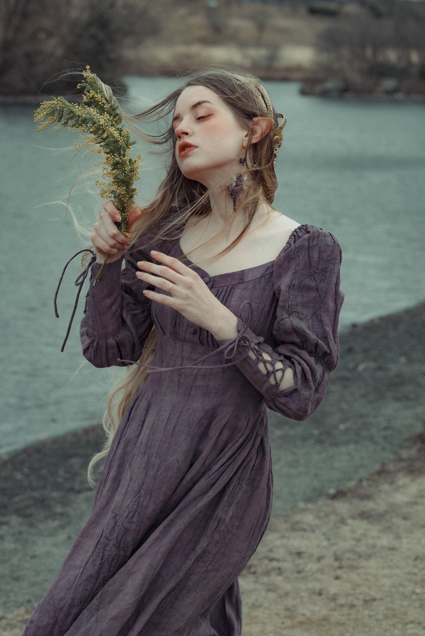 PHOENIX 24 | REGENCY LACE-UP LINEN DRESS – Linennaive