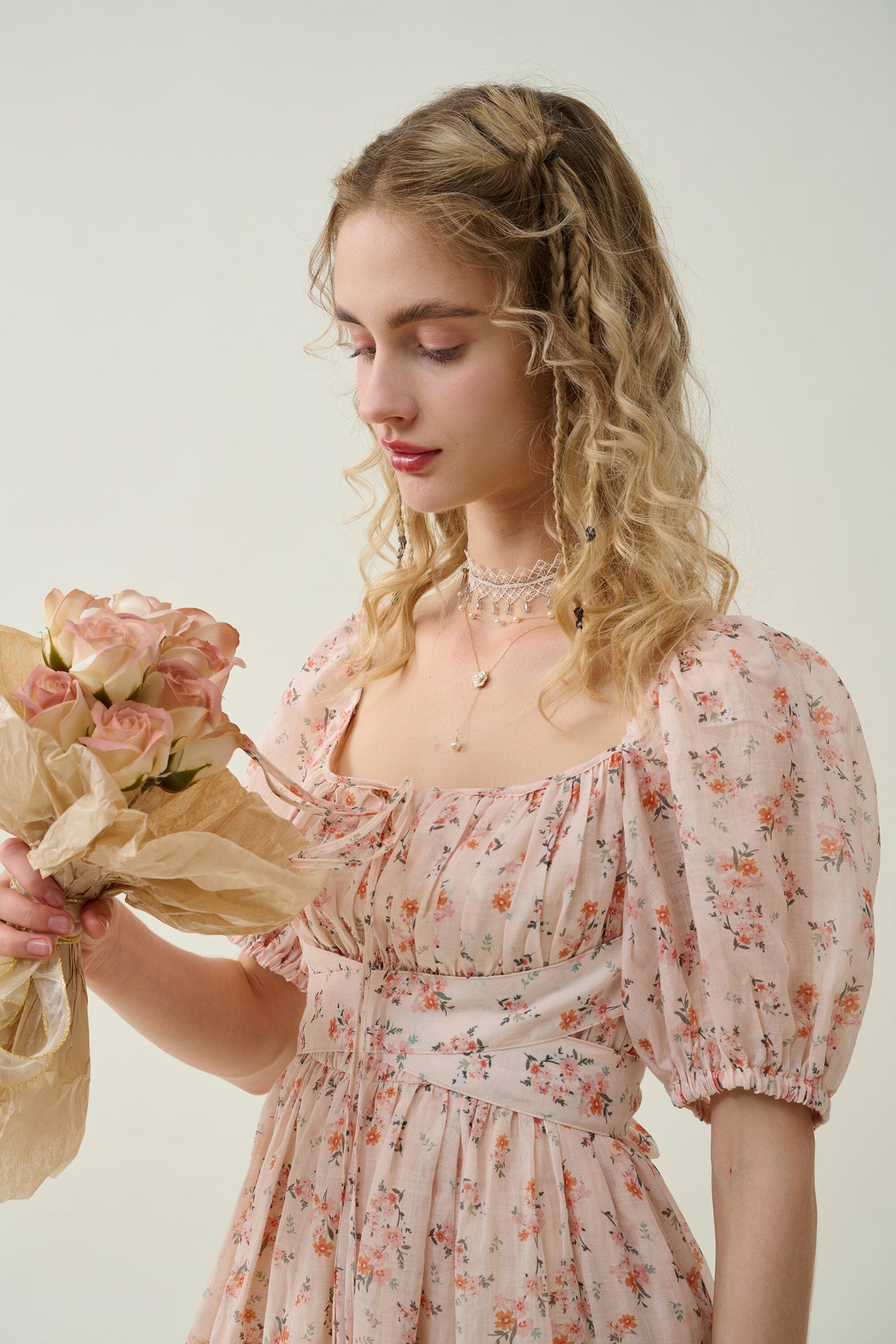 Alice 19 | Floral linen dress – Linennaive