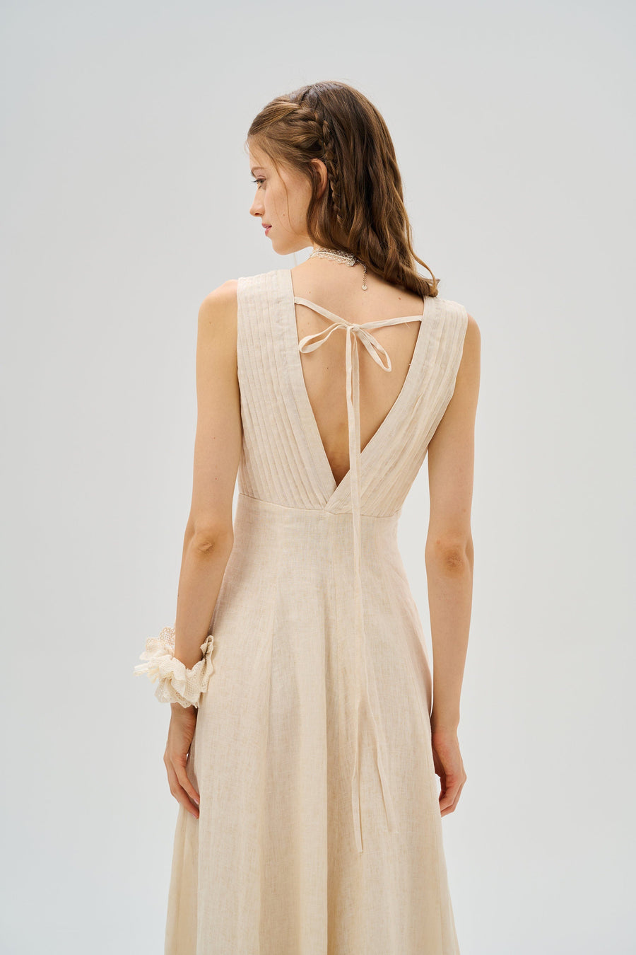 Rebecca 18 | Pleated Maxi Linen Dress – Linennaive