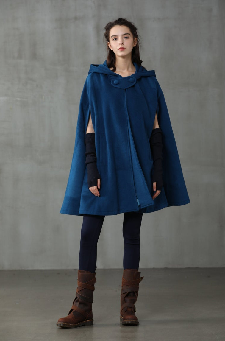 Maxi Hooded Wool Coat Cloak (8 Colors) – Linennaive