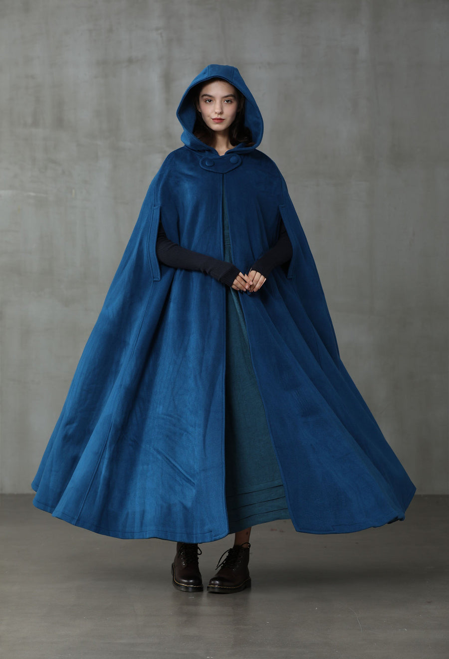 Maxi Hooded Wool Coat Cloak (8 Colors) – Linennaive