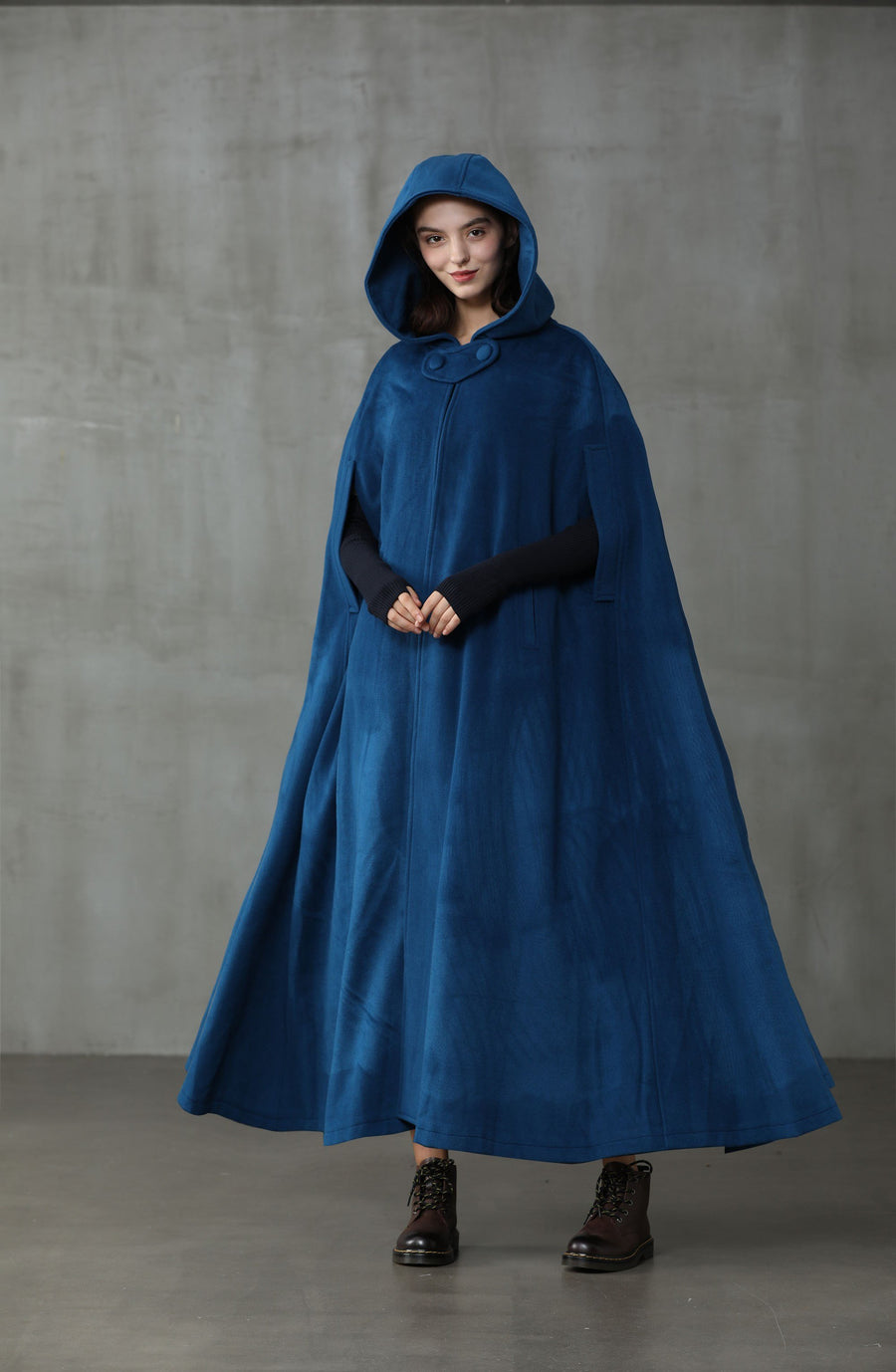 Maxi Hooded Wool Coat Cloak (8 Colors) – Linennaive