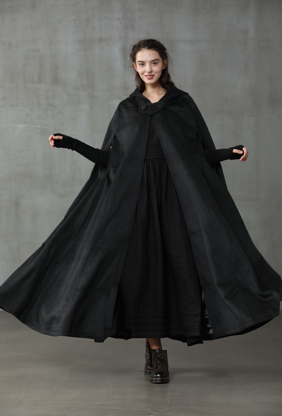 Maxi Hooded Wool Coat Cloak (8 Colors) – Linennaive