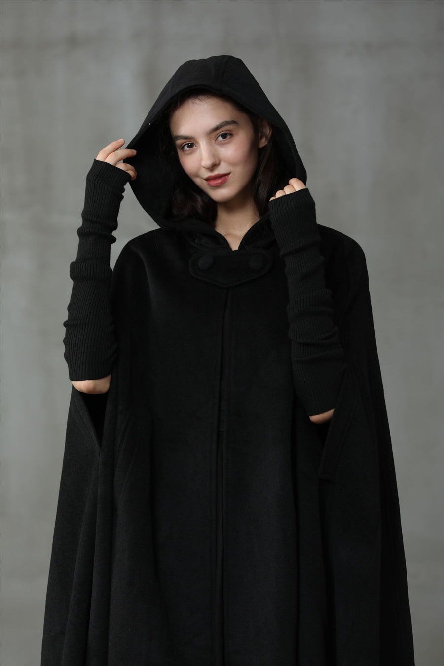 Maxi Hooded Wool Coat Cloak (8 Colors) – Linennaive