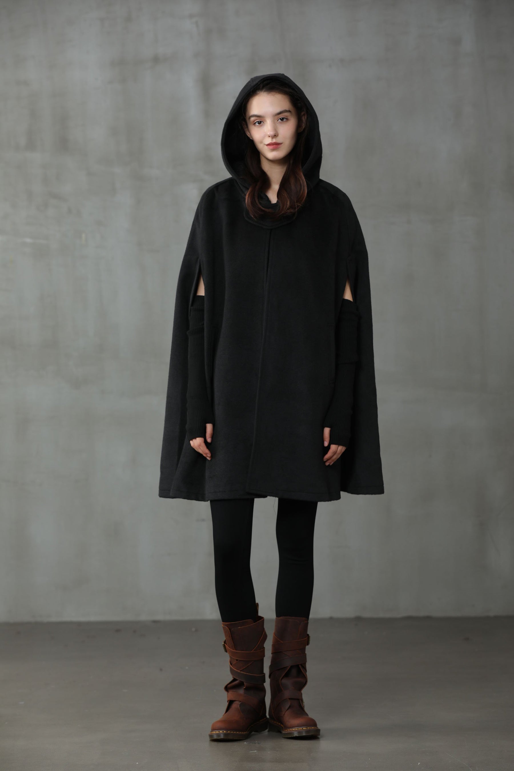 Maxi Hooded Wool Coat Cloak (8 Colors) – Linennaive