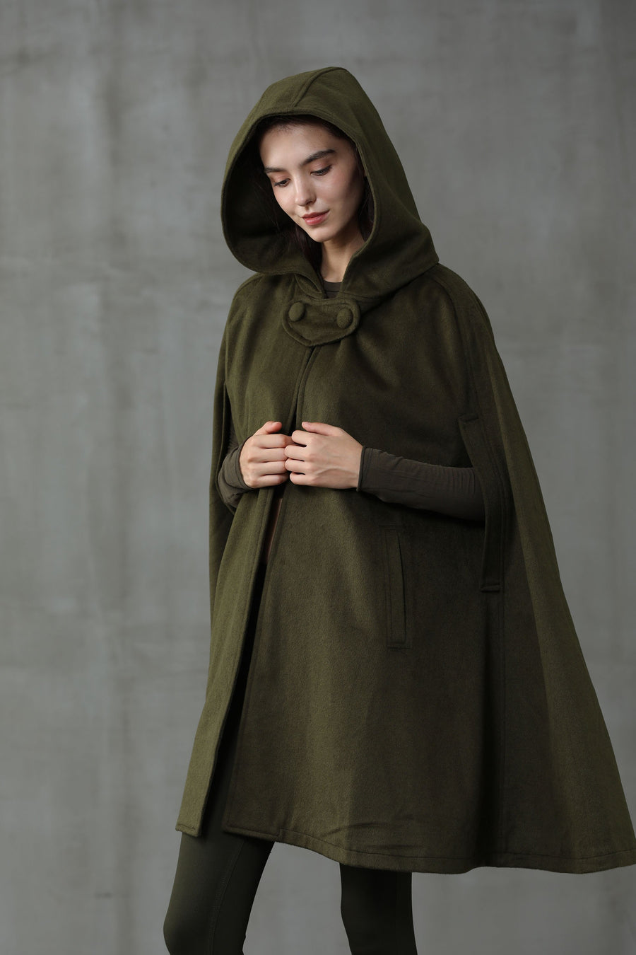 Maxi Hooded Wool Coat Cloak (8 Colors) – Linennaive
