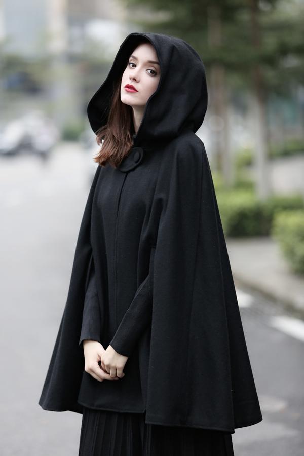 Maxi Hooded Wool Coat Cloak (8 Colors) – Linennaive