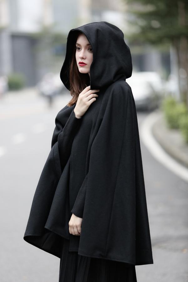 Maxi Hooded Wool Coat Cloak (8 Colors) – Linennaive