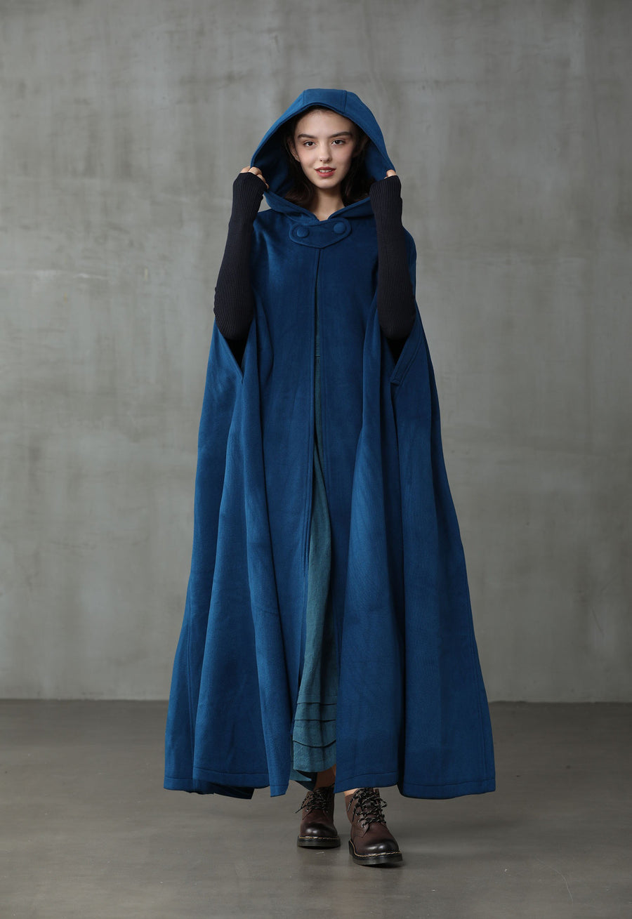 Maxi Hooded Wool Coat Cloak (8 Colors) – Linennaive