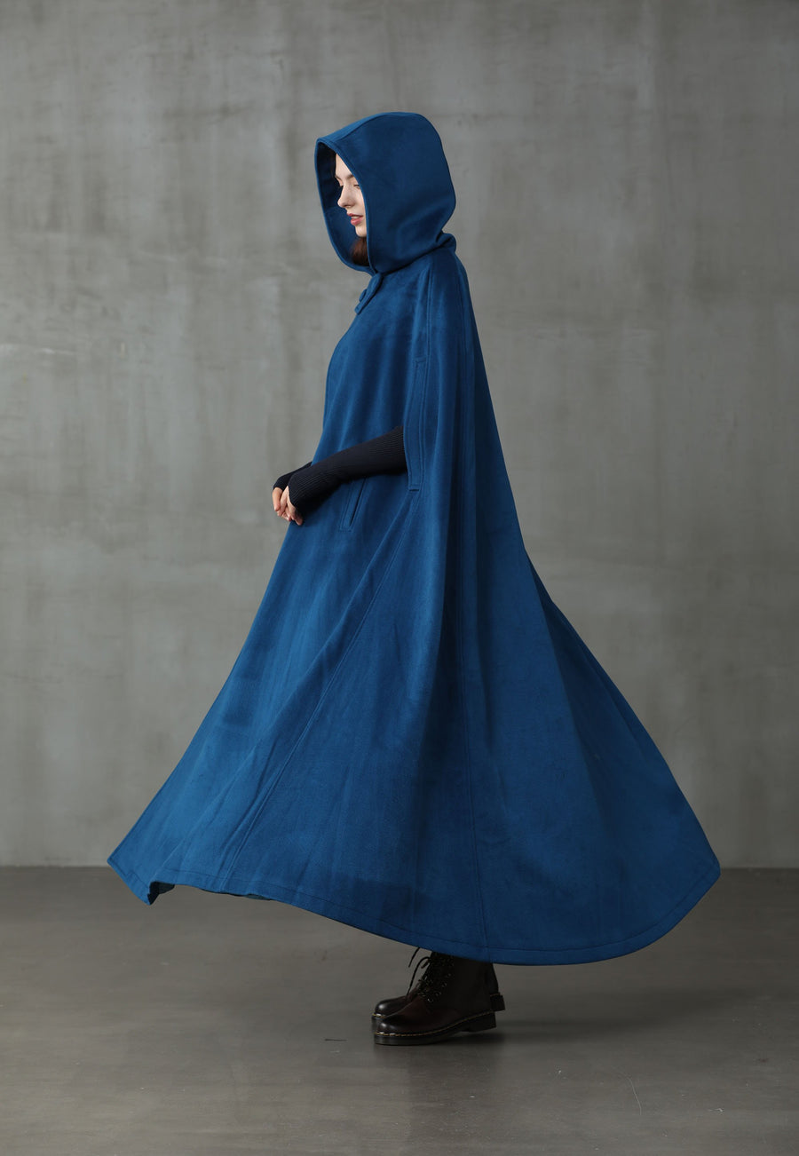 Maxi Hooded Wool Coat Cloak (8 Colors) – Linennaive