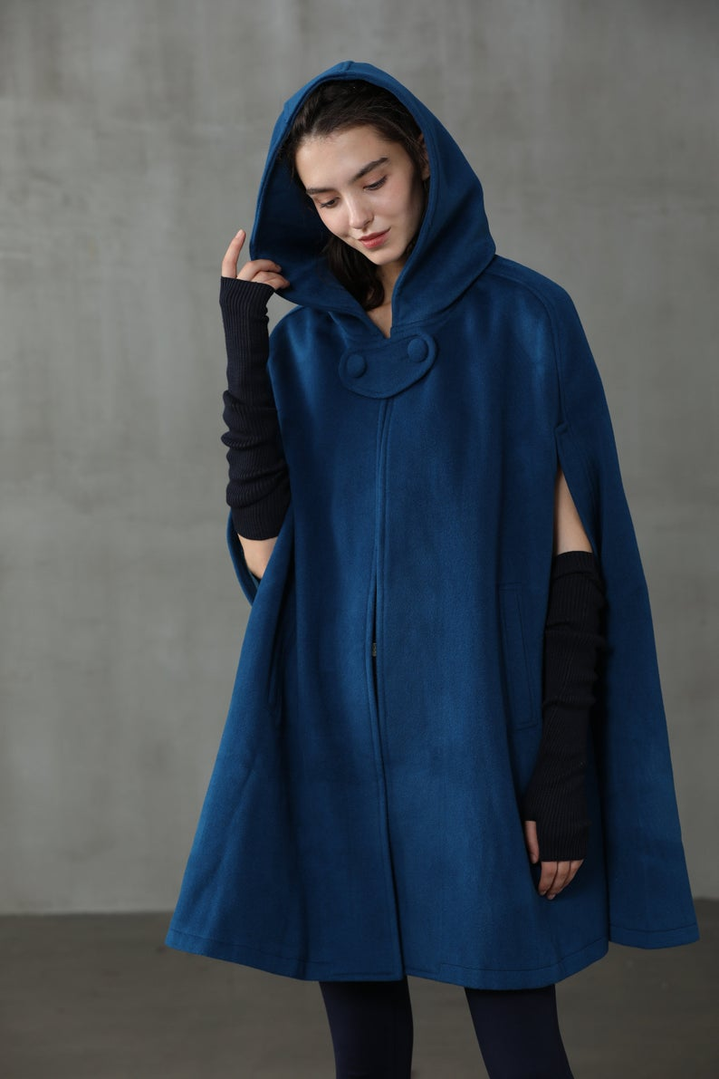 Maxi Hooded Wool Coat Cloak (8 Colors) – Linennaive