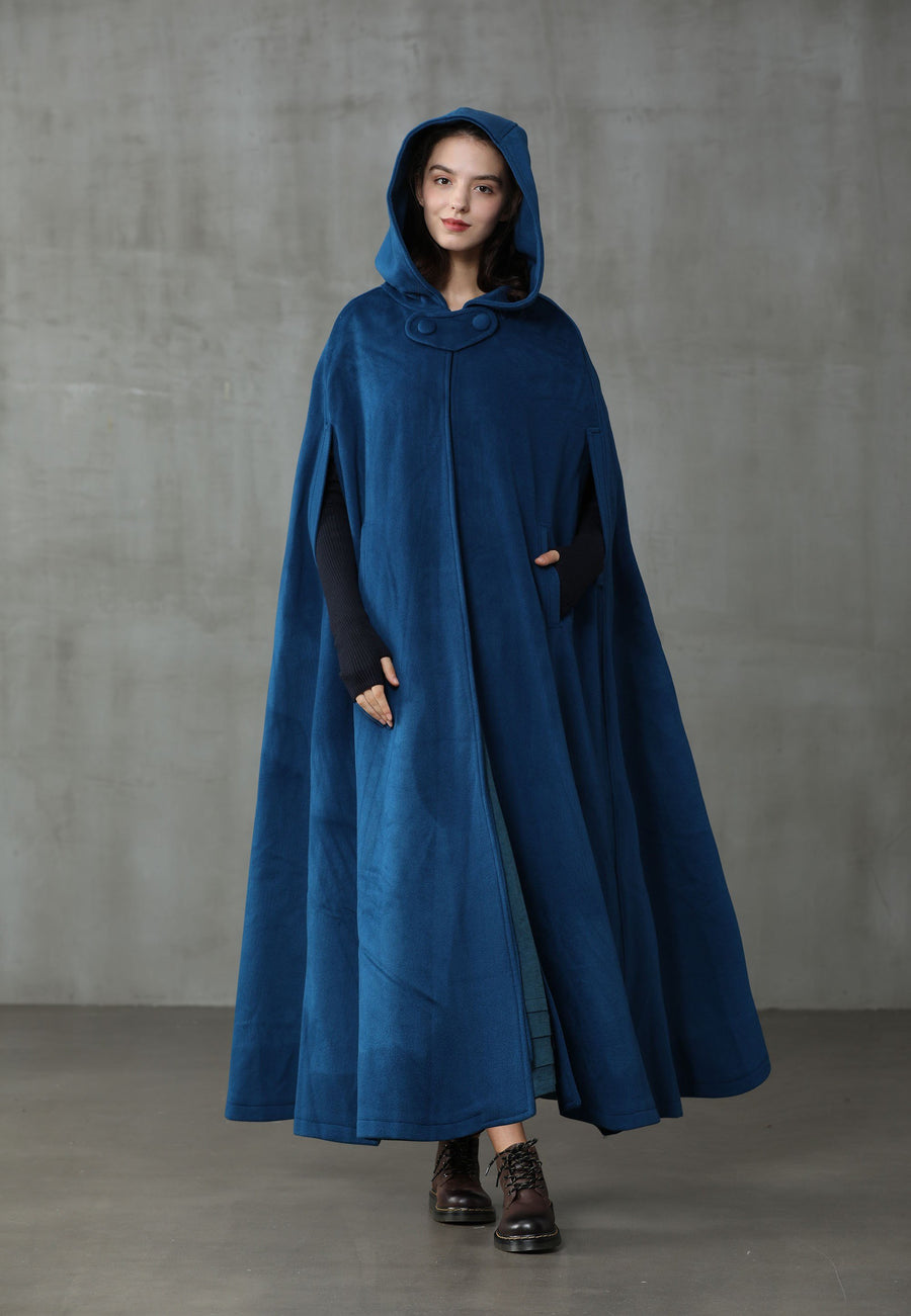 Maxi Hooded Wool Coat Cloak (8 Colors) – Linennaive