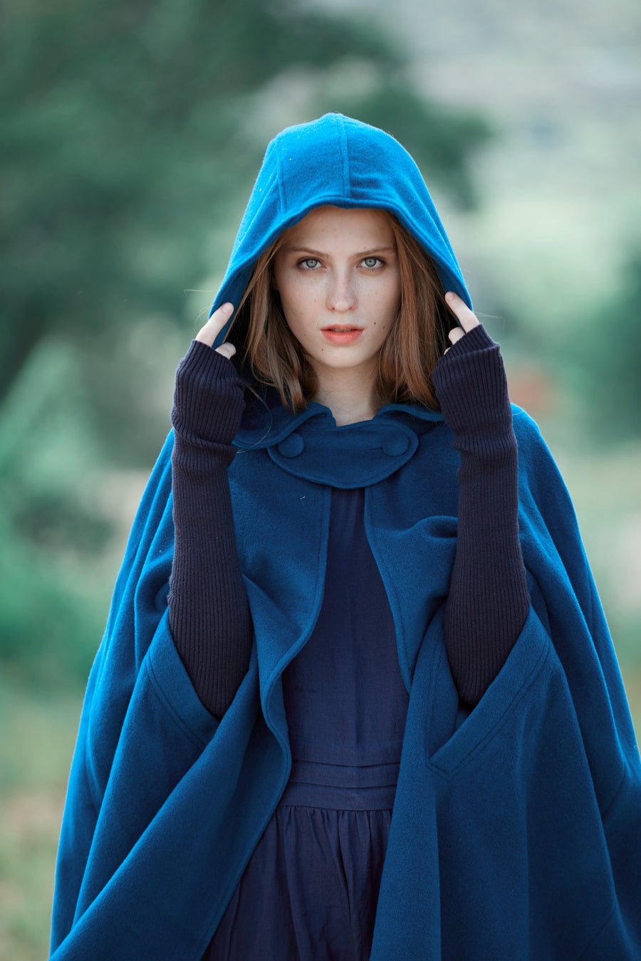 Maxi Hooded Wool Coat Cloak (8 Colors) – Linennaive