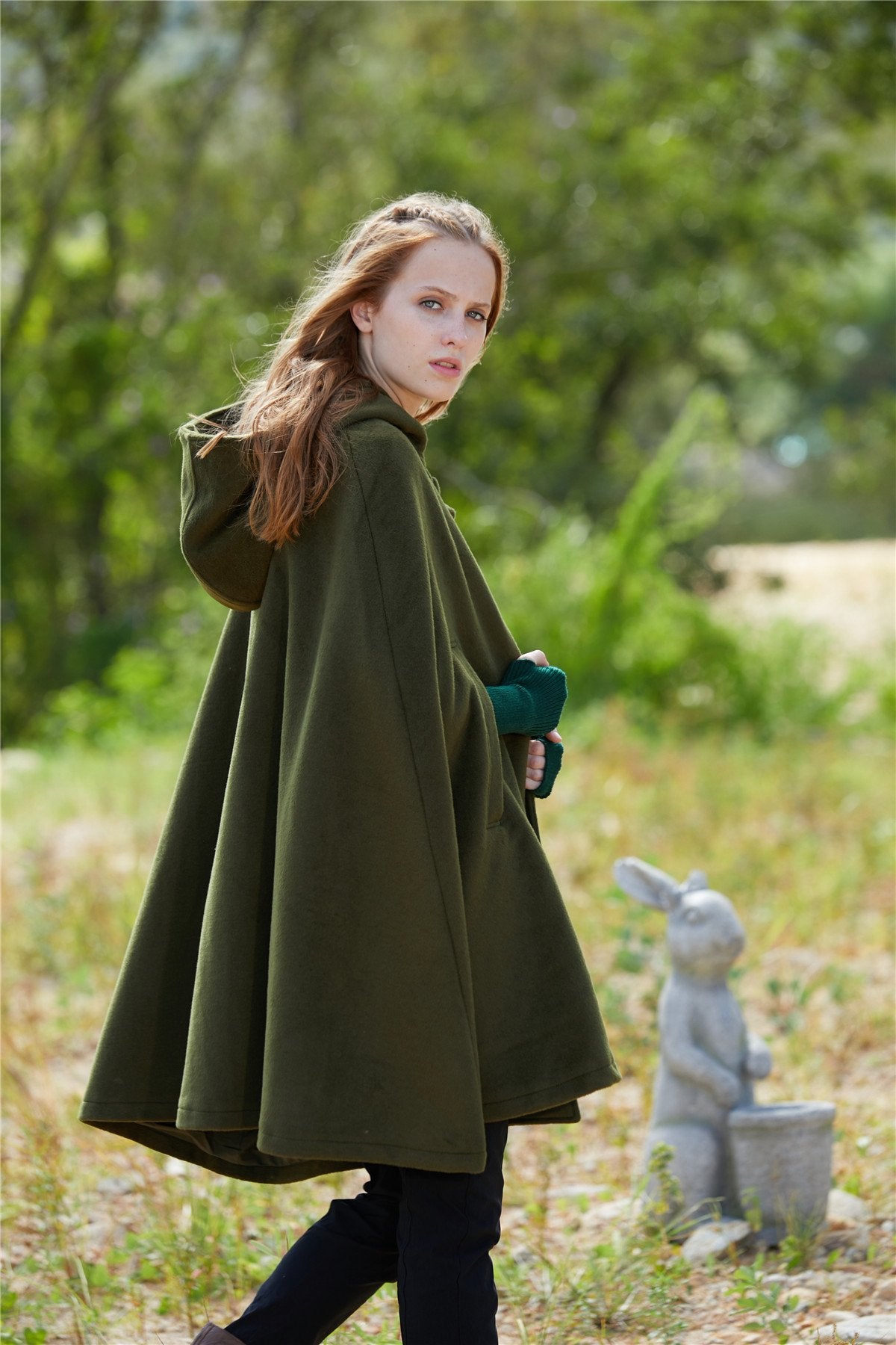 Maxi Hooded Wool Coat Cloak (8 Colors) – Linennaive