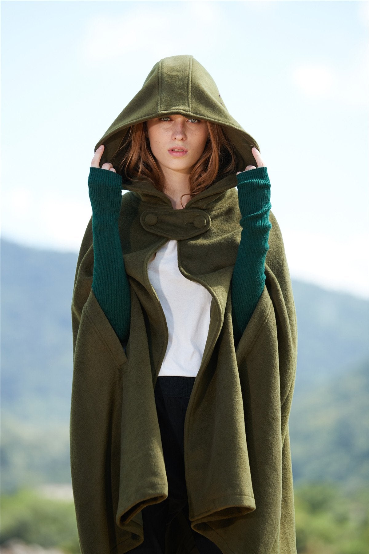 Maxi Hooded Wool Coat Cloak (8 Colors) – Linennaive