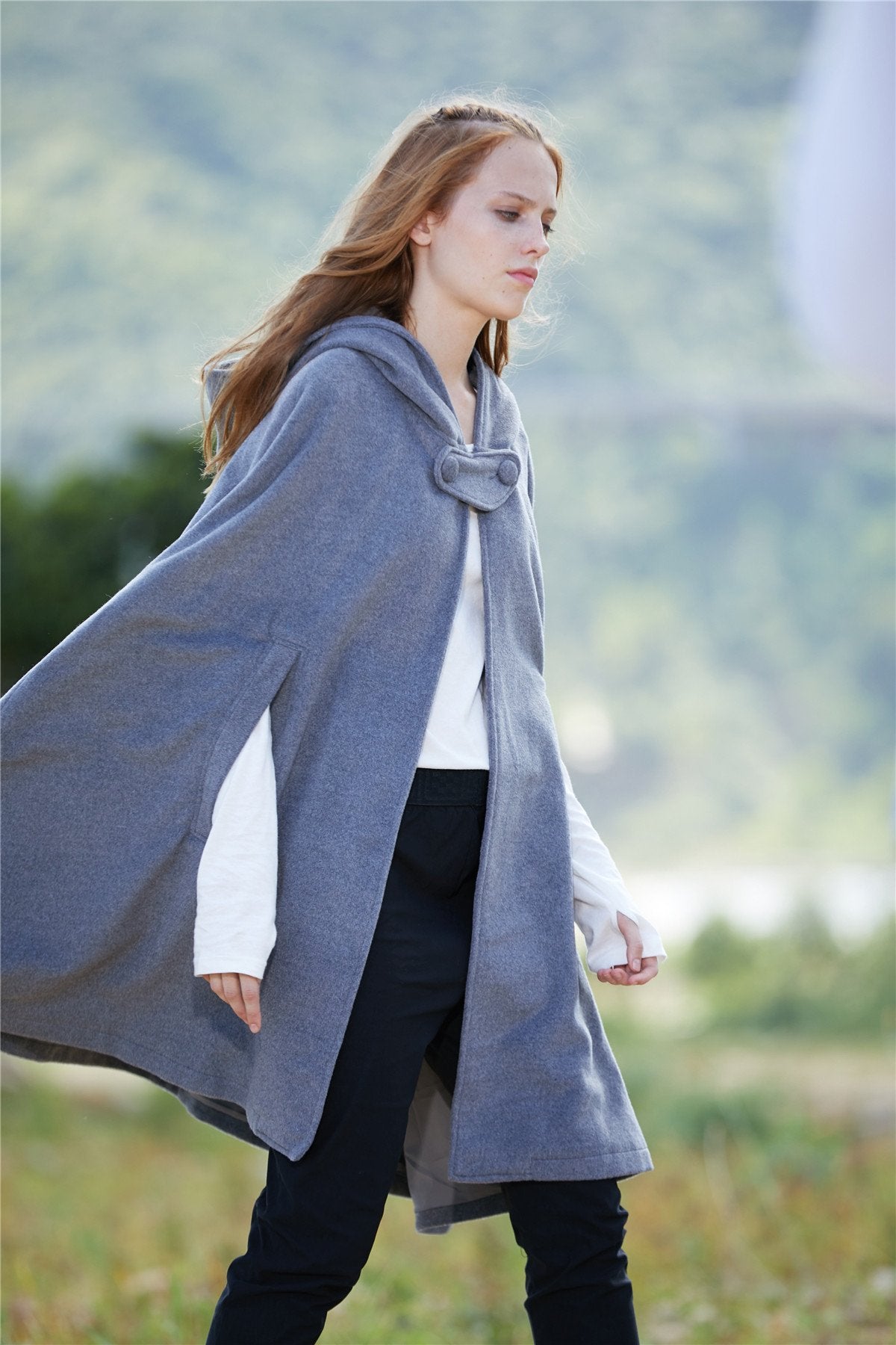 Maxi Hooded Wool Coat Cloak (8 Colors) – Linennaive