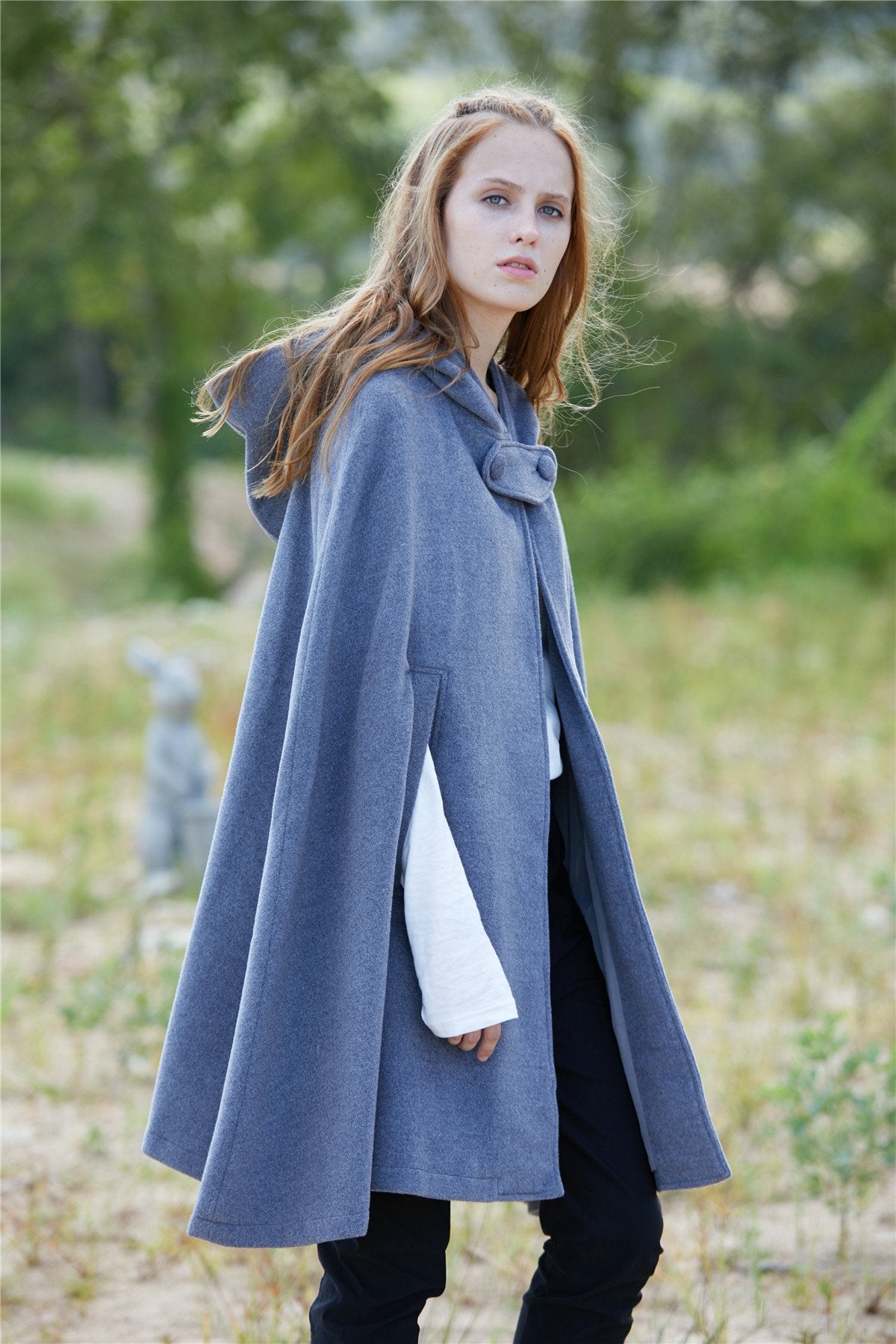 Maxi Hooded Wool Coat Cloak (8 Colors) – Linennaive