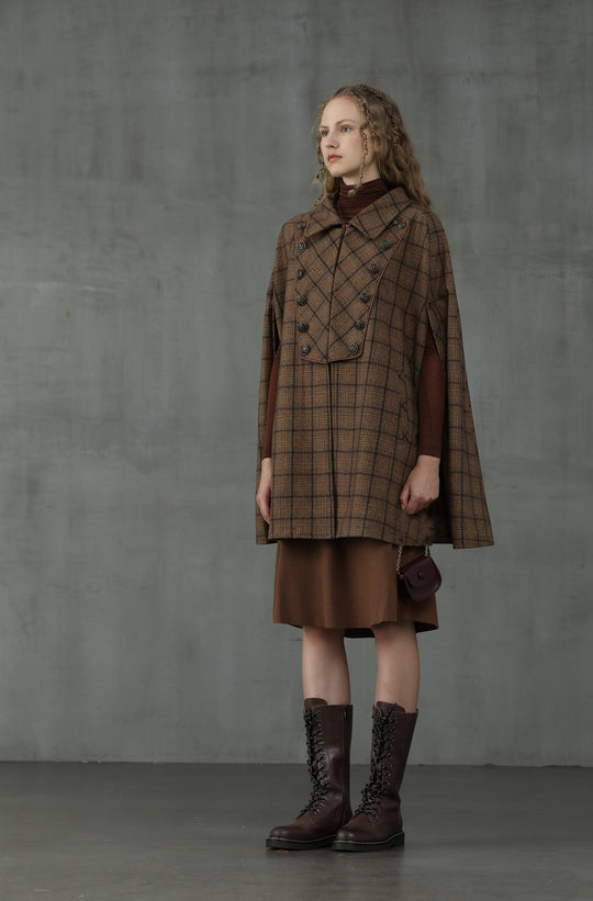 Sensibility 13 | tartan wool cape coat – Linennaive