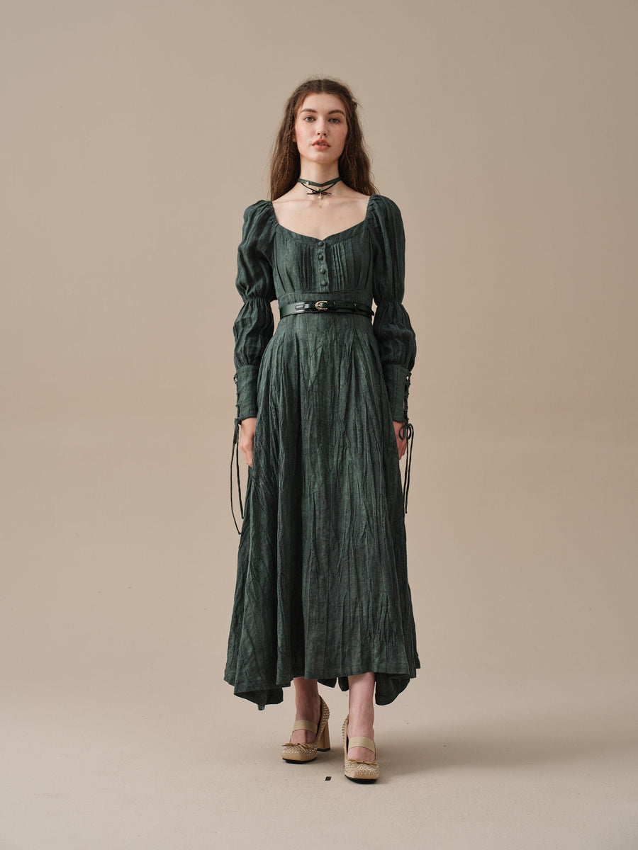 PHOENIX 24 | REGENCY LACE-UP LINEN DRESS – Linennaive