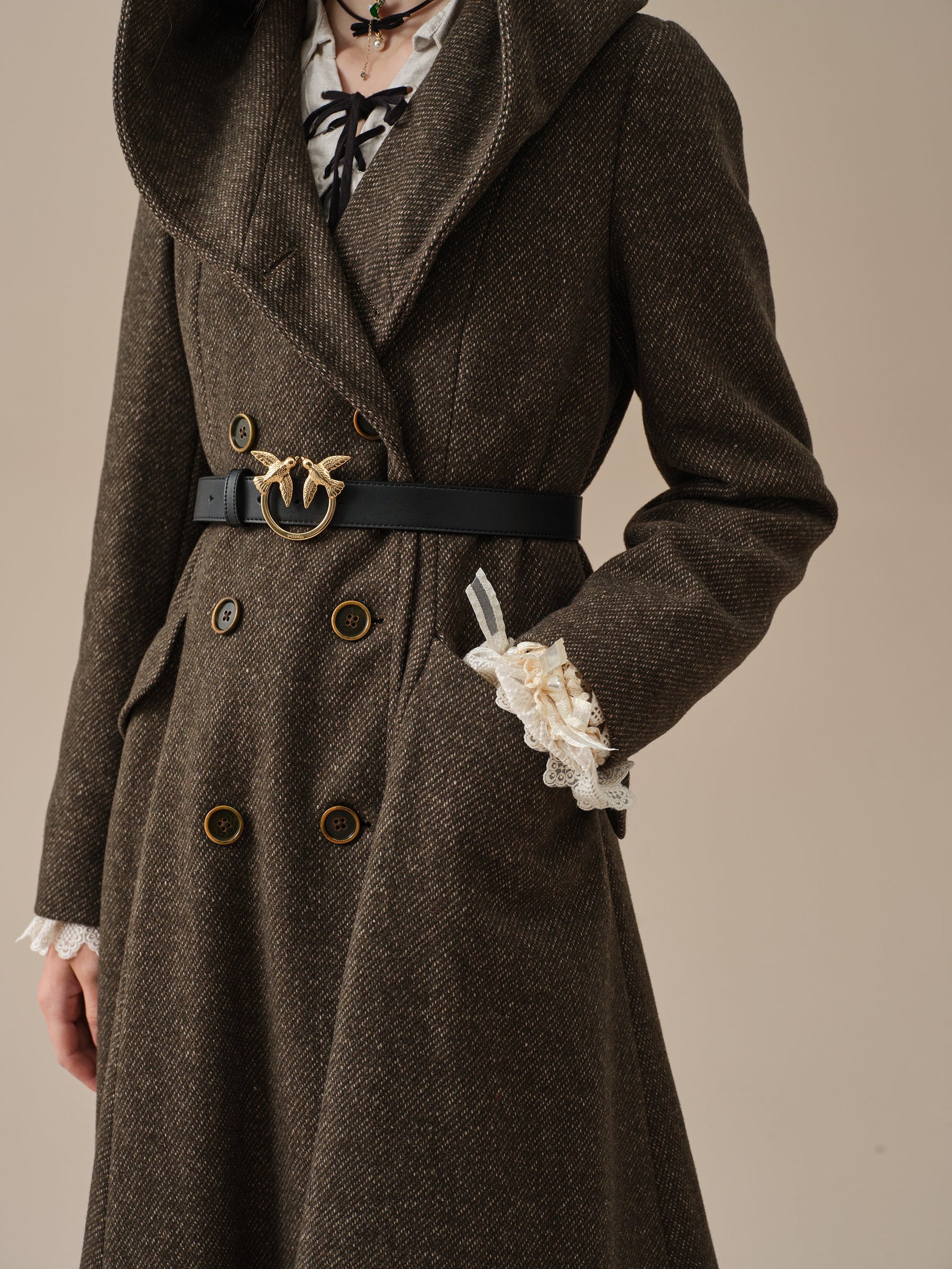 Trista 24 | 100% twill wool hooded coat – Linennaive